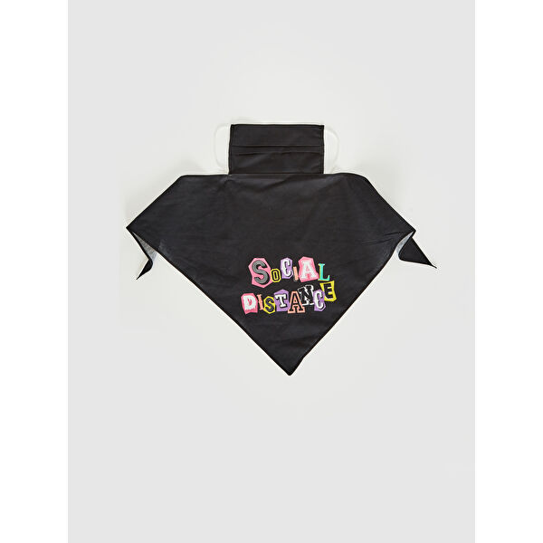 Kız Çocuk Baskılı Maskeli Bandana Kız Çocuk Baskılı Maskeli Bandana