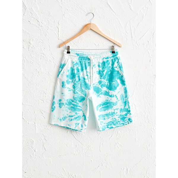 Standart Kalıp Desenli Bermuda Şort