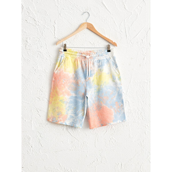 Standart Kalıp Desenli Bermuda Şort