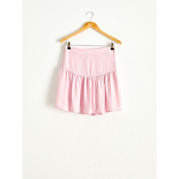 Standart Fit Kadın Düz Viskon Kloş Etek