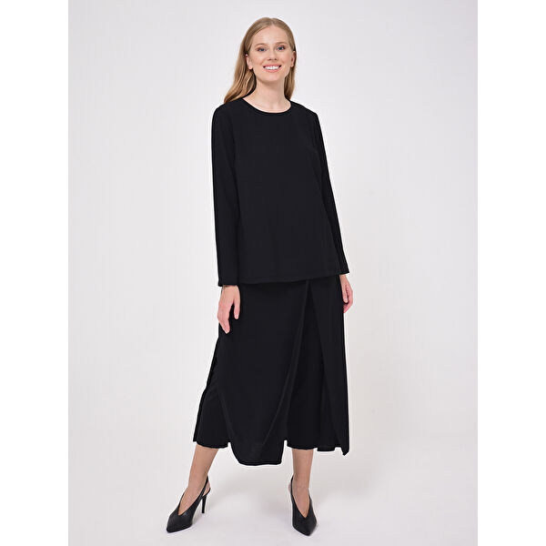 Bisiklet Yaka Düz Salaş Tunik