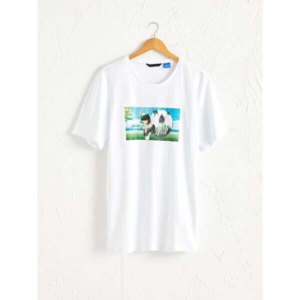 Kaptan Tsubasa Baskılı Pamuklu Tişört Kaptan Tsubasa Baskılı Pamuklu Tişört