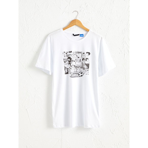 Kaptan Tsubasa Baskılı Pamuklu Tişört Kaptan Tsubasa Baskılı Pamuklu Tişört