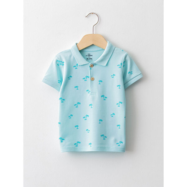 Polo Yaka Kısa Kollu Baskılı Erkek Bebek Tişört