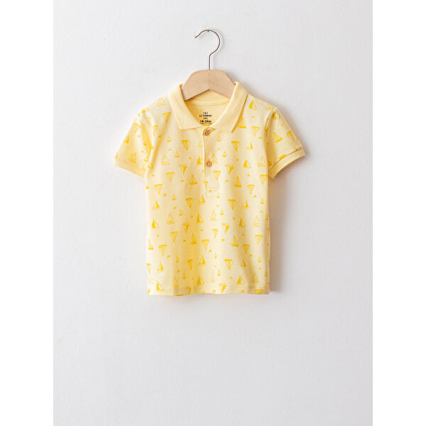 Polo Yaka Kısa Kollu Baskılı Erkek Bebek Tişört