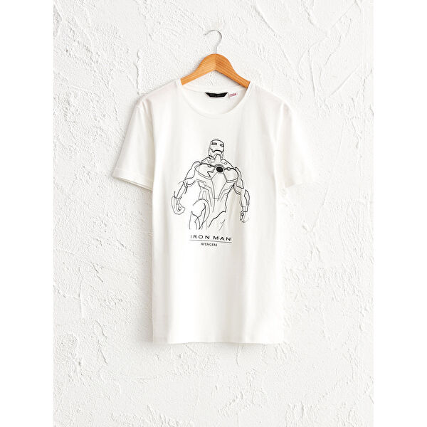 İron Man Baskılı Pamuklu Tişört