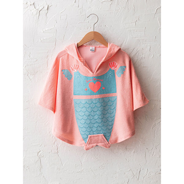 Kapüşonlu Baskılı Kız Bebek Bornoz Kapüşonlu Baskılı Kız Bebek Bornoz