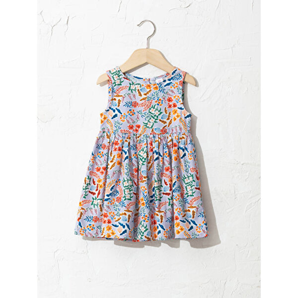 Bisiklet Yaka Çizgili Poplin Kız Bebek Elbise Bisiklet Yaka Çizgili Poplin Kız Bebek Elbise