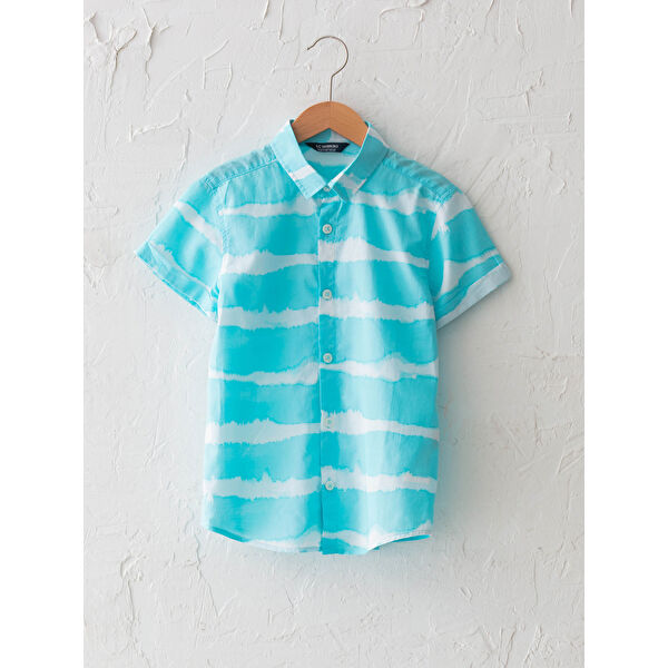 Batik Desenli Kısa Kollu Poplin Erkek Çocuk Gömlek Batik Desenli Kısa Kollu Poplin Erkek Çocuk Gömlek