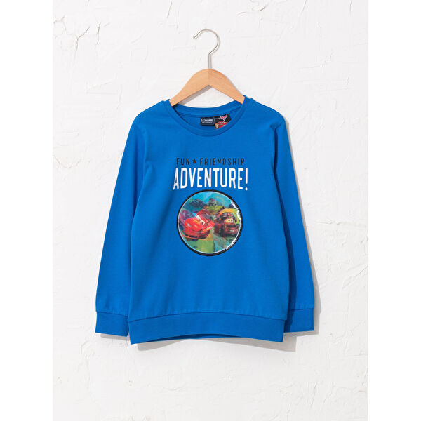 Bisiklet Yaka Hologramlı Arabalar Baskılı Erkek Çocuk Tişört Bisiklet Yaka Hologramlı Arabalar Baskılı Erkek Çocuk Tişört