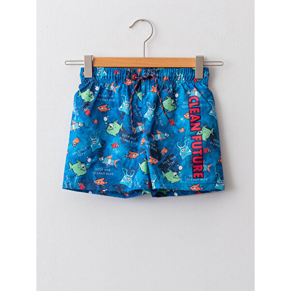 Baskılı Hızlı Kuruyan Erkek Çocuk Deniz Şortu