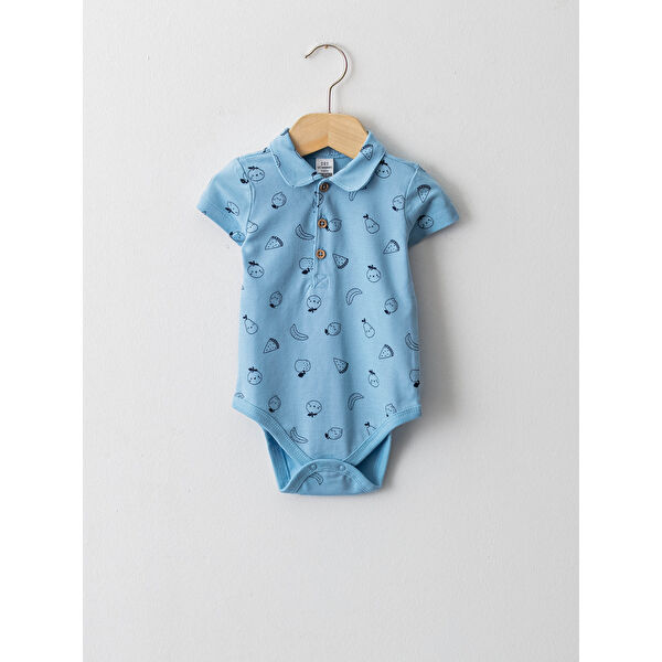 Polo Yaka Kısa Kollu Baskılı Erkek Bebek Çıtçıtlı Body Polo Yaka Kısa Kollu Baskılı Erkek Bebek Çıtçıtlı Body