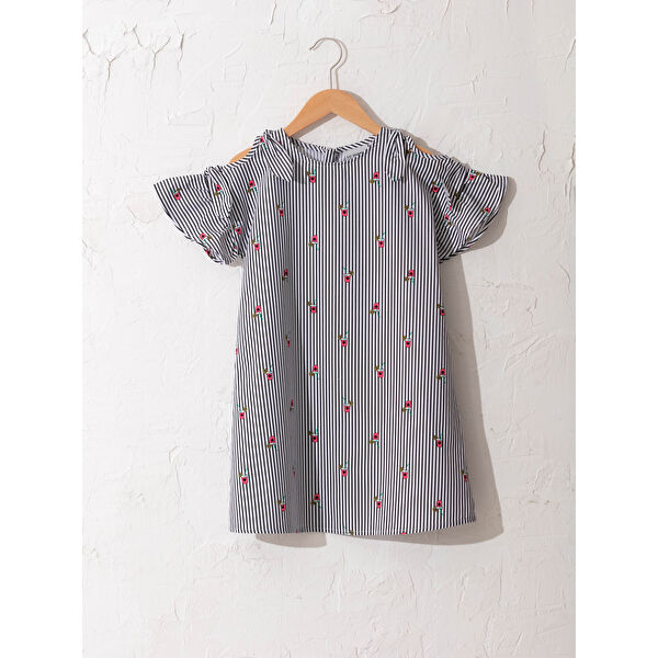 Kız Çocuk Desenli Poplin Elbise