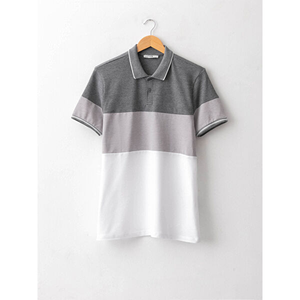 LCW VISION Polo Yaka Kısa Kollu Renk Bloklu Erkek Tişört