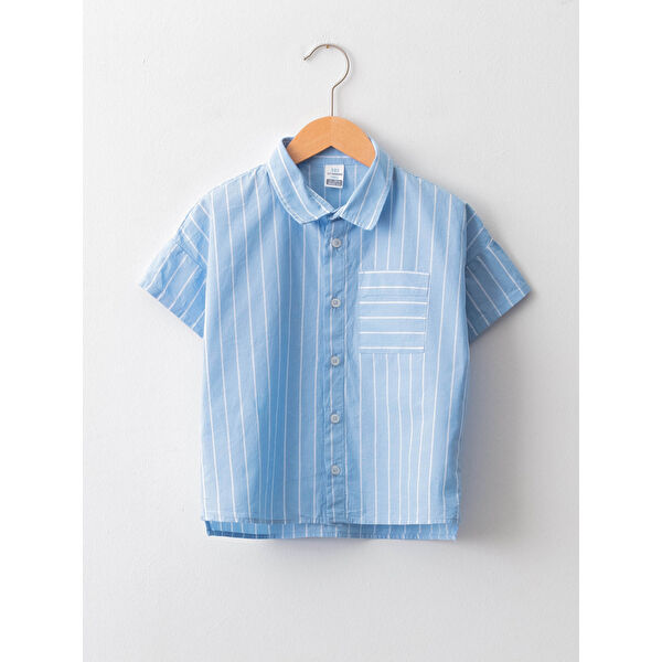 Kısa Kollu Çizgili Poplin Erkek Bebek Gömlek Kısa Kollu Çizgili Poplin Erkek Bebek Gömlek