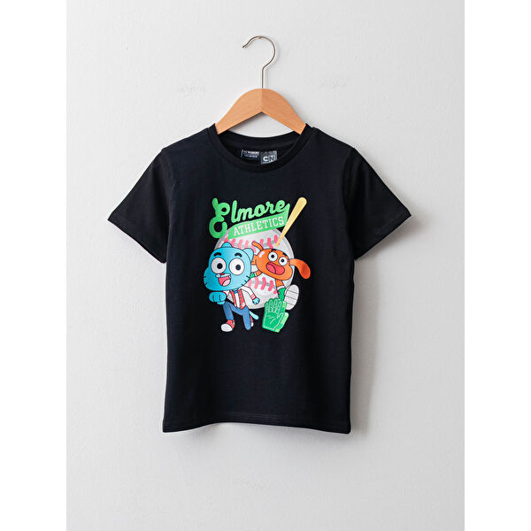 Bisiklet Yaka Gumball Baskılı Kısa Kollu Pamuklu Erkek Çocuk Tişört Bisiklet Yaka Gumball Baskılı Kısa Kollu Pamuklu Erkek Çocuk Tişört