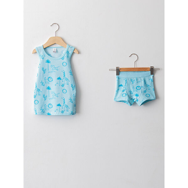 Bisiklet Yaka Baskılı Erkek Bebek Atlet ve Boxer 2'li Takım Bisiklet Yaka Baskılı Erkek Bebek Atlet ve Boxer 2'li Takım