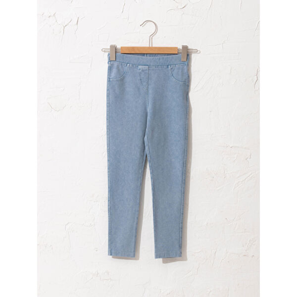 Kız Çocuk Denim Görünümlü Tayt