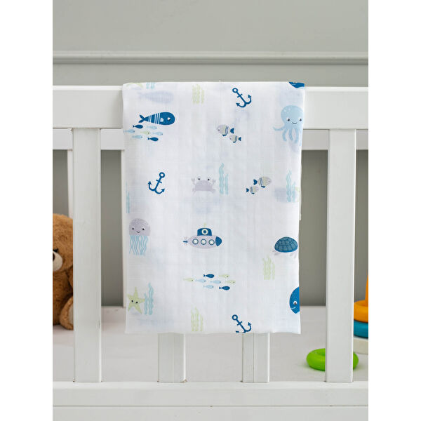 Baskılı Erkek Bebek Müslin Battaniye 100x120 Cm Baskılı Erkek Bebek Müslin Battaniye 100x120 Cm