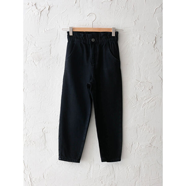 Beli Lastikli Kız Çocuk Jean Pantolon