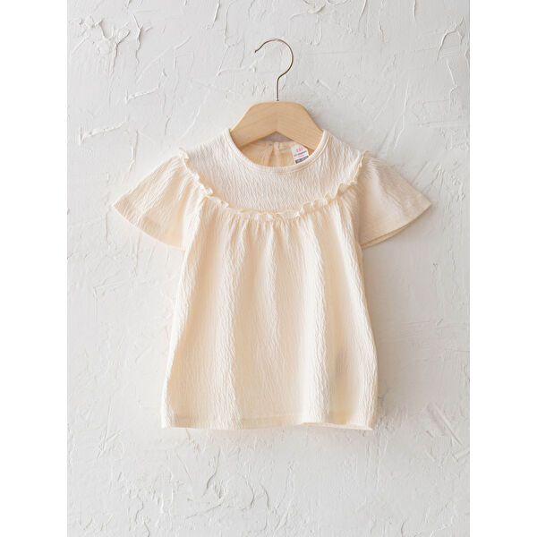 Bisiklet Yaka Kısa Kol Basic Kız Bebek Bluz