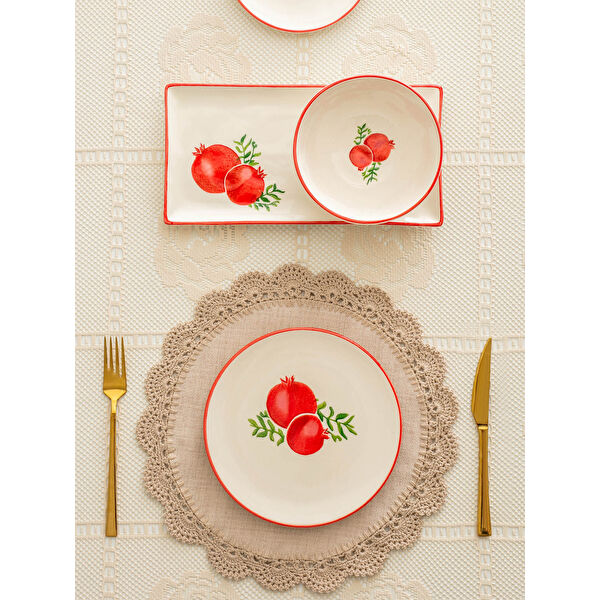 Nar Desenli Seramik Tabak 21 Cm Nar Desenli Seramik Tabak 21 Cm