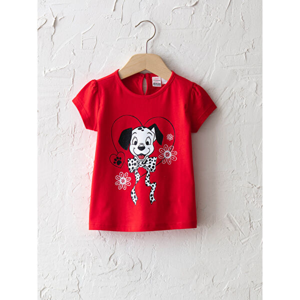 Bisiklet Yaka Kısa Kol 101 Dalmaçyalı Baskılı Kız Bebek Tişört