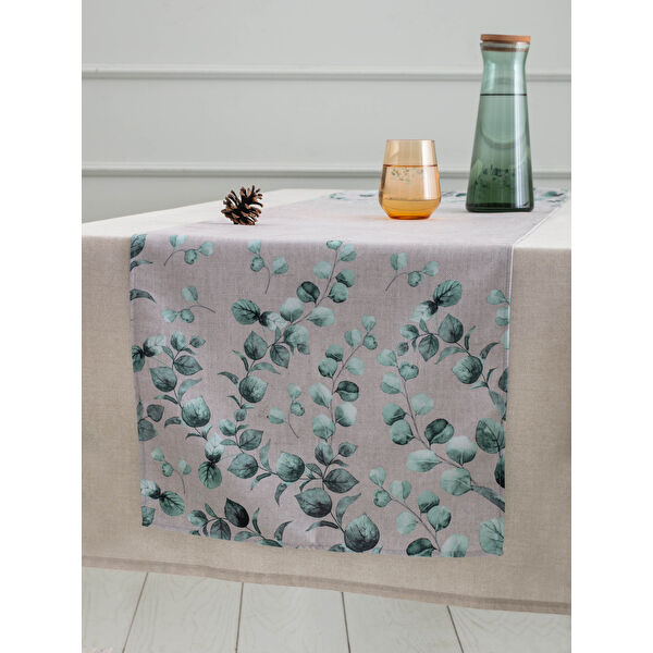 Yaprak Desenli Runner 45x150 Cm