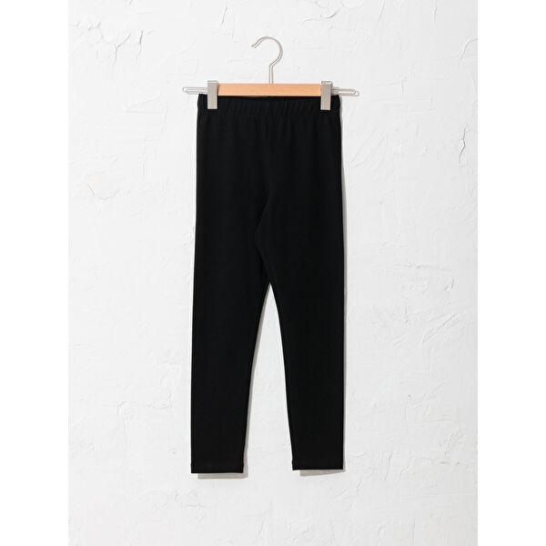 Beli Lastikli Basic Pamuklu Kız Çocuk Uzun Tayt