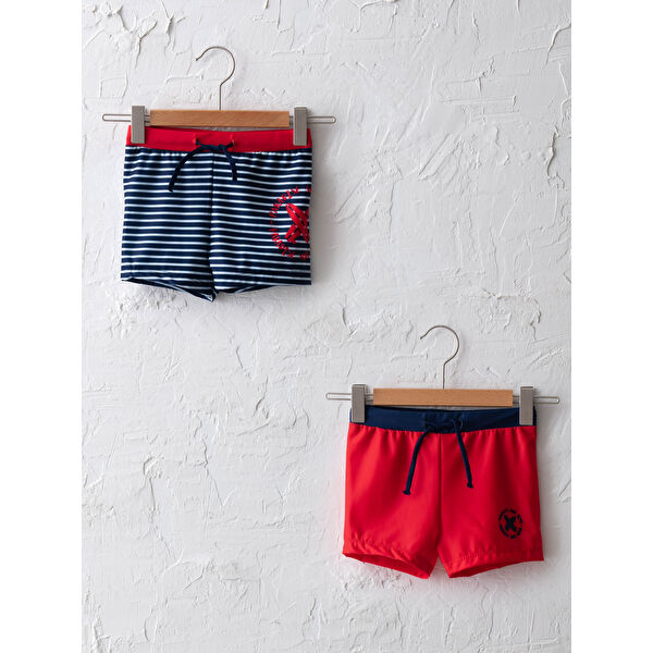 Esnek Kumaştan Erkek Bebek File Detaylı Yüzme Şort 2'li Esnek Kumaştan Erkek Bebek File Detaylı Yüzme Şort 2'li