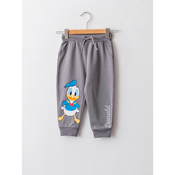 Beli Lastikli Donald Duck Baskılı Erkek Bebek Jogger Eşofman Alt