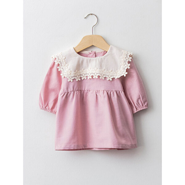 Bisiklet Yaka Uzun Kollu Kız Bebek Bluz