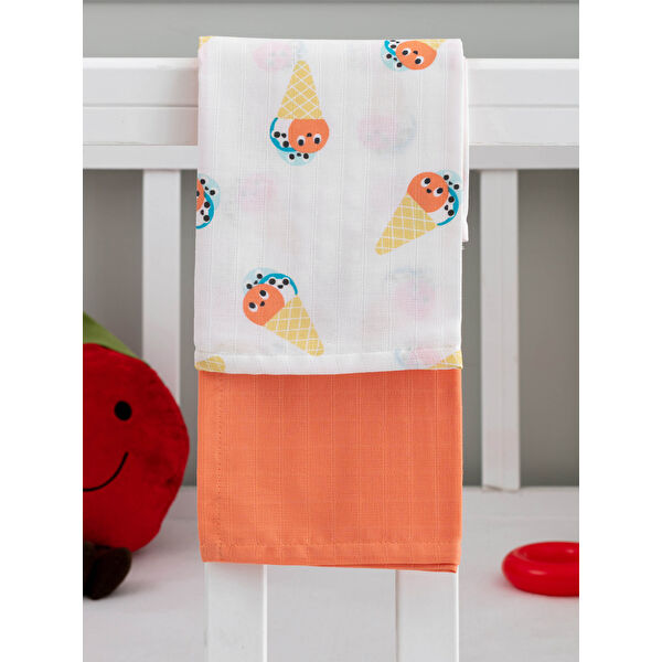 Pamuklu Erkek Bebek Müslin Bez 2'li