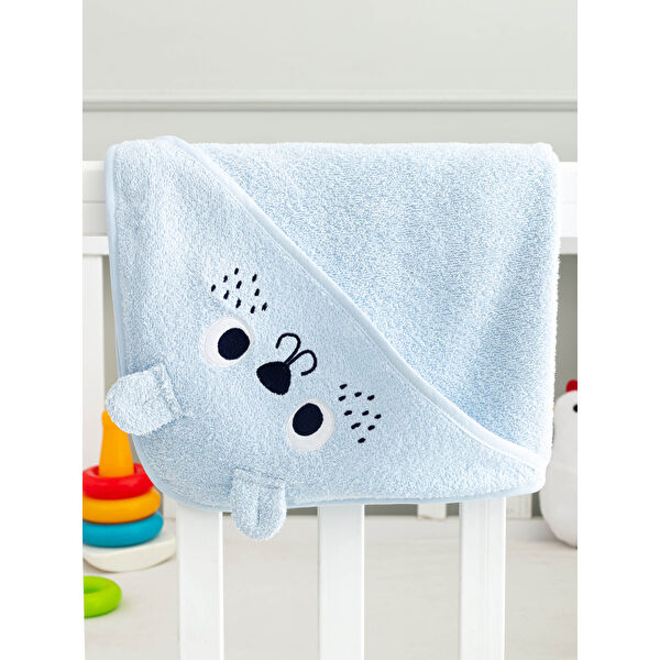 Nakış Detaylı Pamuklu Erkek Bebek Havlu
