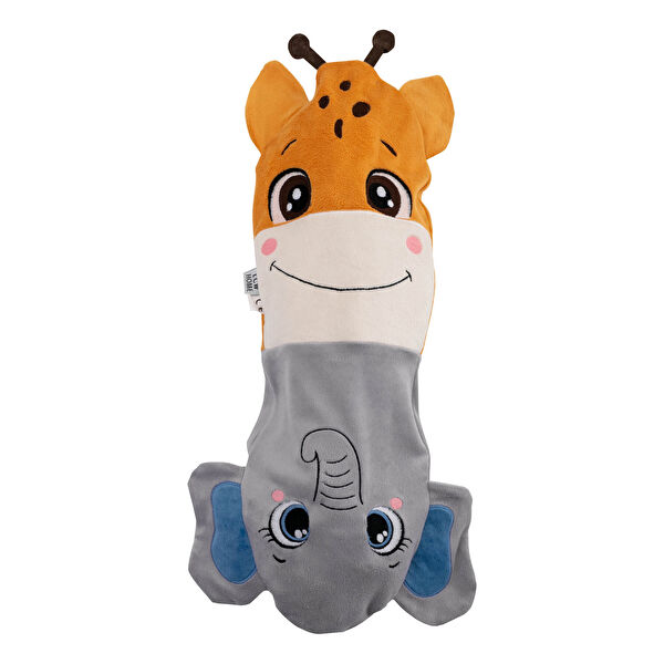 Çift Taraflı Çevrilebilen Nakışlı Dolgulu Bebek Pelüş Zürafa / Fil Kırlent Çift Taraflı Çevrilebilen Nakışlı Dolgulu Bebek Pelüş Zürafa / Fil Kırlent
