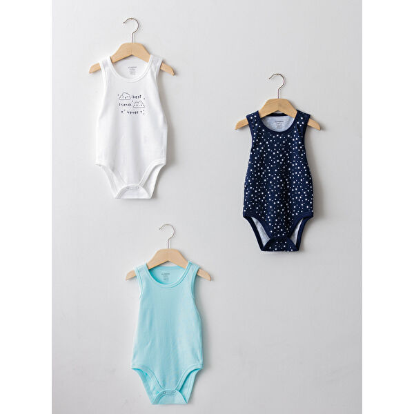 Bisiklet Yaka Erkek Bebek Çıtçıtlı Body 3'lü