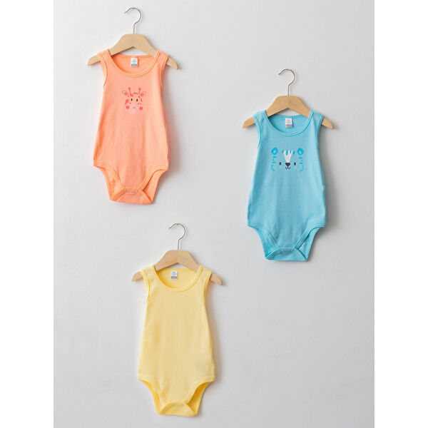 Bisiklet Baskılı Pamuklu Unisex Bebek Çıtçıtlı Body 3'lü