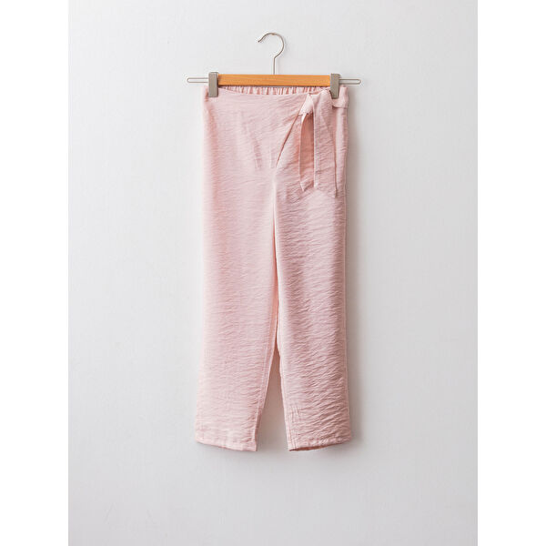 Beli Lastikli Basic Viskon Kız Çocuk Pantolon