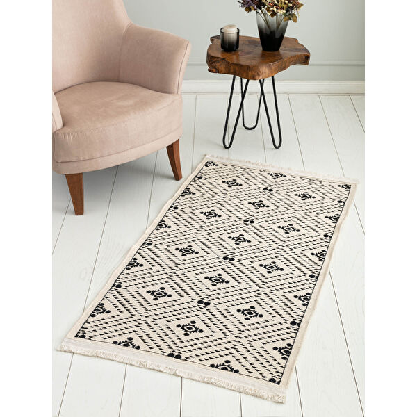 Saçak Detaylı Desenli Jakarlı Halı 80x150 Cm Saçak Detaylı Desenli Jakarlı Halı 80x150 Cm