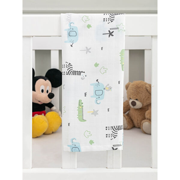 Baskılı Pamuklu Unisex Bebek Müslin Bez Baskılı Pamuklu Unisex Bebek Müslin Bez