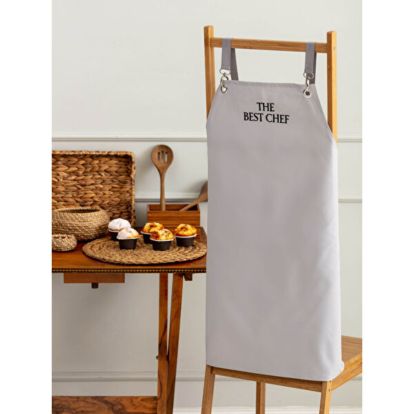 Slogan Nakışlı Gabardin Mutfak Önlüğü