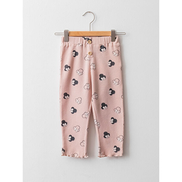 Beli Lastikli Minnie Mouse Baskılı Kız Bebek Eşofman Alt