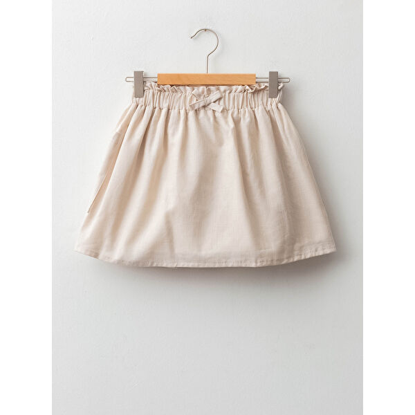 Beli Lastikli Pamuklu Kız Çocuk Kloş Etek