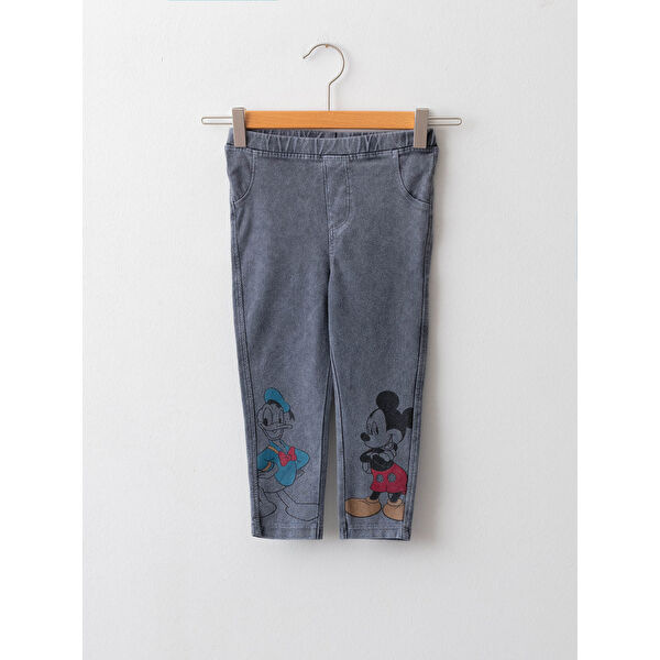 Beli Lastikli Disney Baskılı Jean Görünümlü Erkek Bebek Eşofman Alt