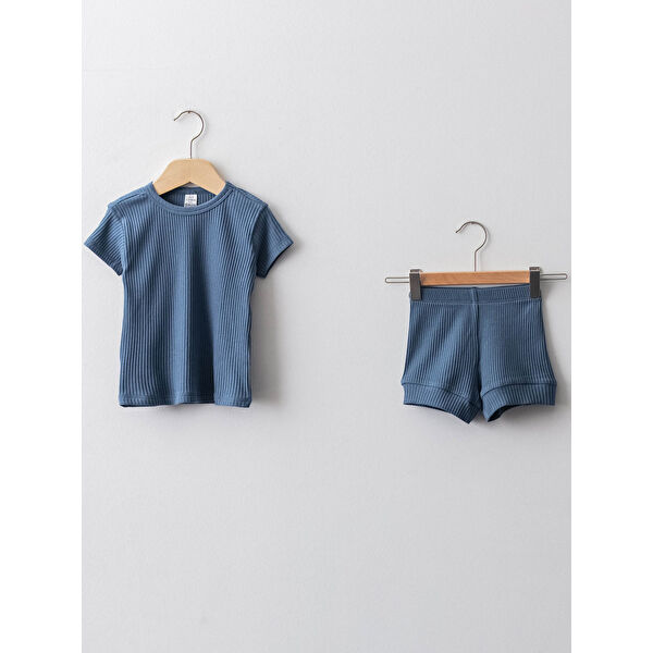 Bisiklet Yaka Kısa Kollu Basic Erkek Bebek Pijama Takımı Bisiklet Yaka Kısa Kollu Basic Erkek Bebek Pijama Takımı