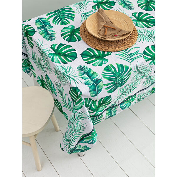 Yaprak Baskılı Masa Örtüsü 140x190 Cm