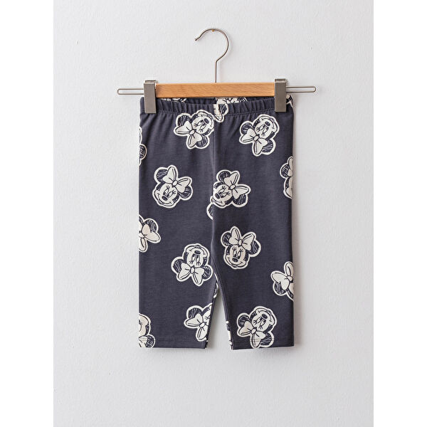 Beli Lastikli Minnie Mouse Baskılı Kız Bebek Tayt