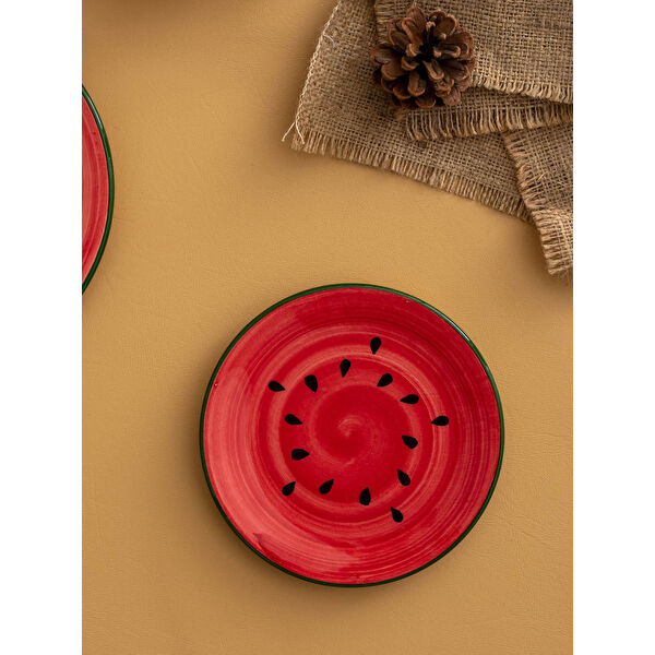 Karpuz Desenli Seramik Tabak 16 Cm