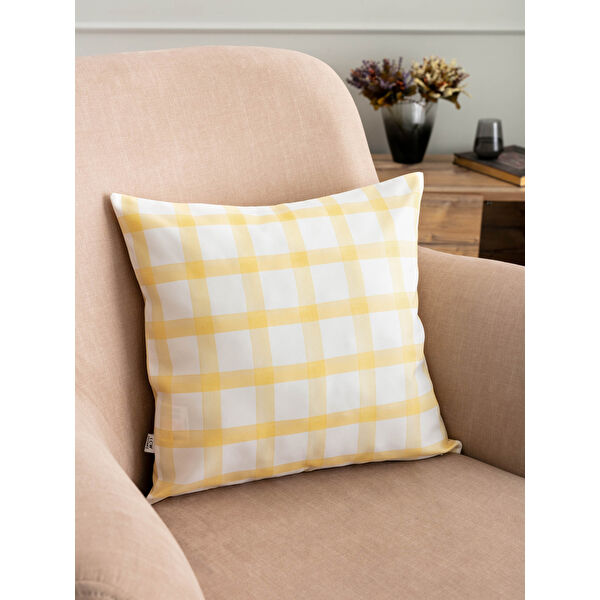 Ekose Desenli Kırlent Kılıfı 45x45 Cm