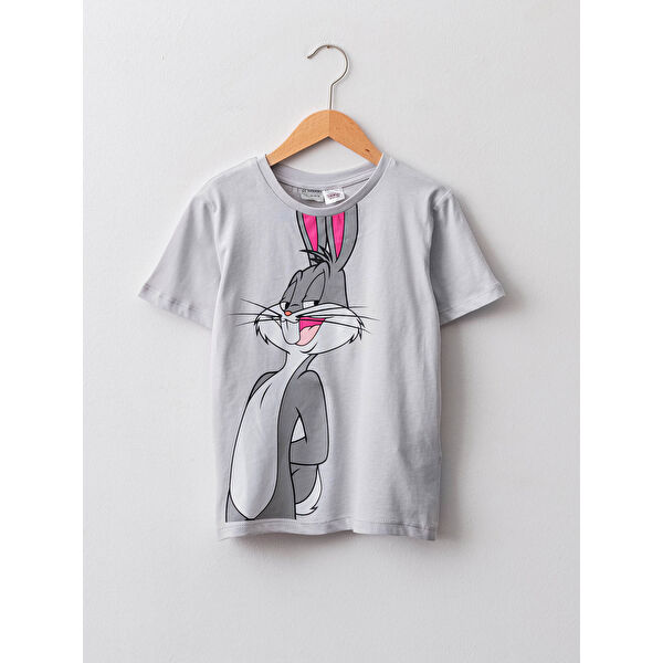 Bisiklet Yaka Space Jam Baskılı Kısa Kollu Erkek Çocuk Tişört